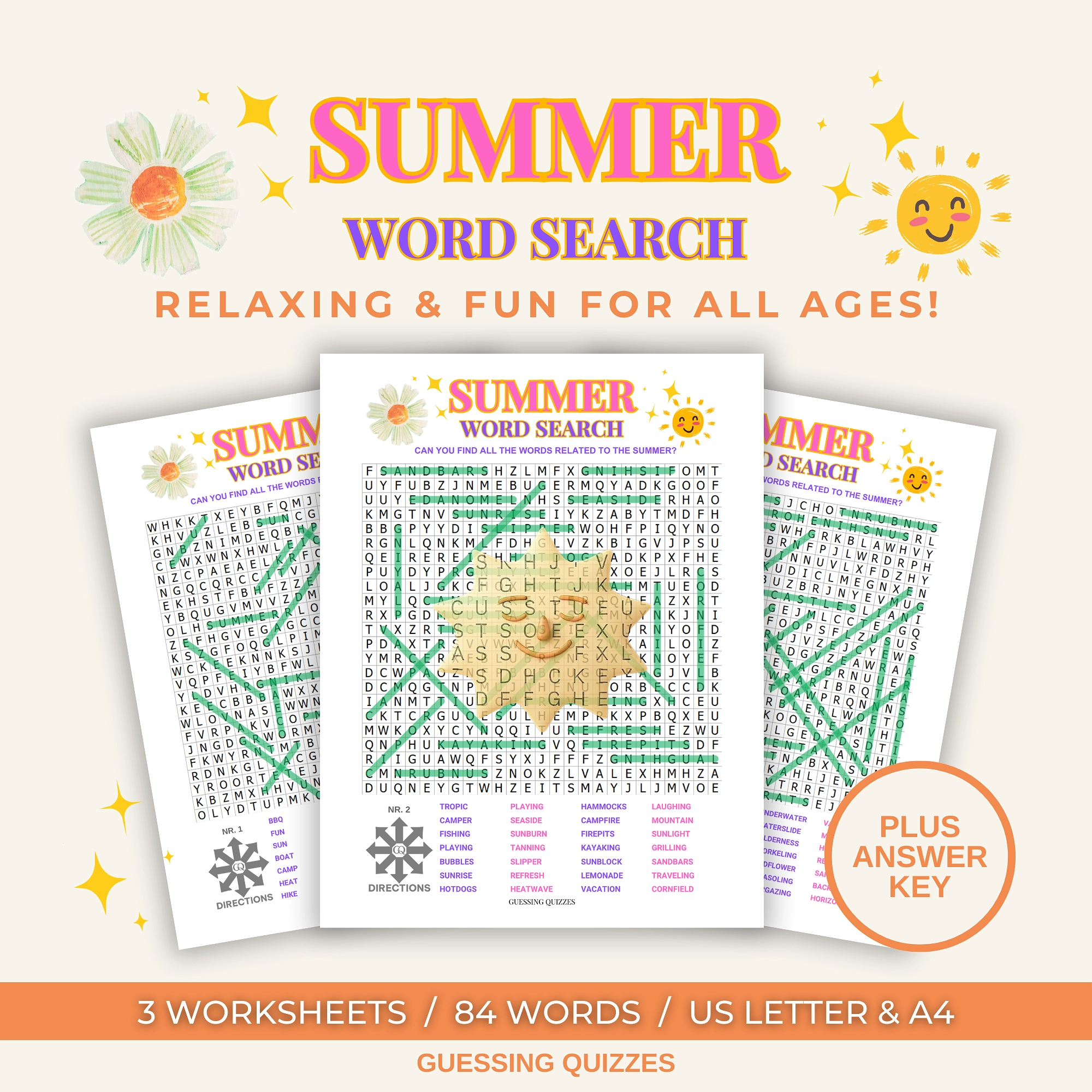 Four Seasons Word Search Puzzles – Guessing Quizzes